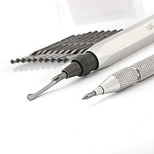 AFA Tooling - Deburring Tool with 11 High Speed Steel Blades and Tungsten Carbide Scribe - Works on Metal, Resin, PVC Pipes, Copper, Plastic and 3D Printed Edges - Plumbing & 3D Printing Tool