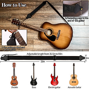 Sheet Music Stand with Guitar Stand, Guitar Gig Bag, Guitar Strap and Music Sheet Clip Holder, for Acoustic Classical Guitar, Bass(5pcs Kit)