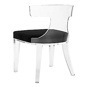 Safavieh Couture Home Rhys Black Velvet and Clear Acrylic Dining Chair