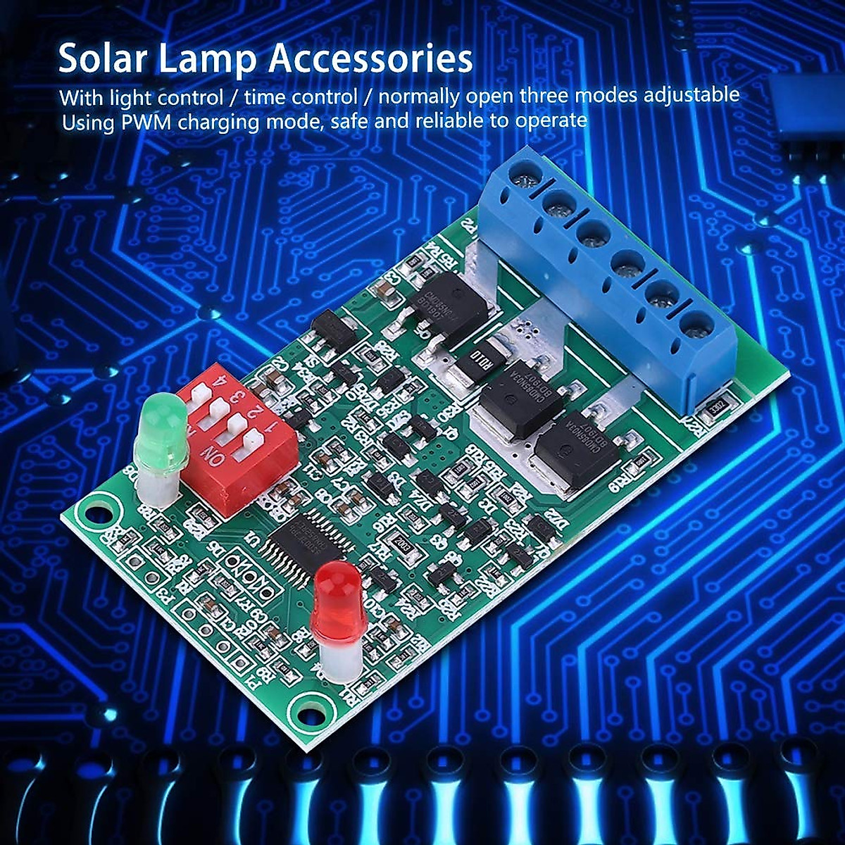 3A 3.7V/7.4V/11.1V Lithium Battery Solar Lamp Panel Circuit Board Solar Circuit Board Controller Module PWM Charging Mode 3 Modes Adjustable