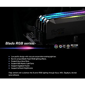OLOy DDR4 RAM 16GB (2x8GB) Blade Aura Sync RGB 3600 MHz CL14 1.45V 288-Pin Desktop Gaming UDIMM (MD4U0836144BRADE)