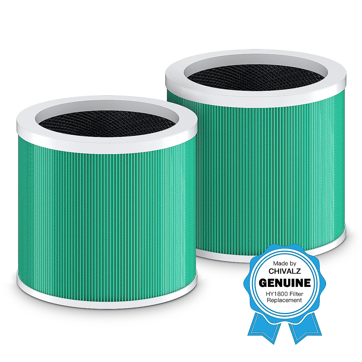 CHIVALZ Genuine HY1800 Air Purifier Replacement Filter, 3-in-1 Filtration, High-Efficiency Activated Carbon, True HEPA Filter (2 Pack)