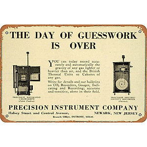 1922 Ad Precision Instruments British Thermal Units Gravity Recorder IEC1 Funny Novelty Metal Retro Wall Decor For Home Gate Garden Bars Restaurants Cafes Office Store Pubs Club Gift for Home Coffee Wall Decor 8x12 Inch