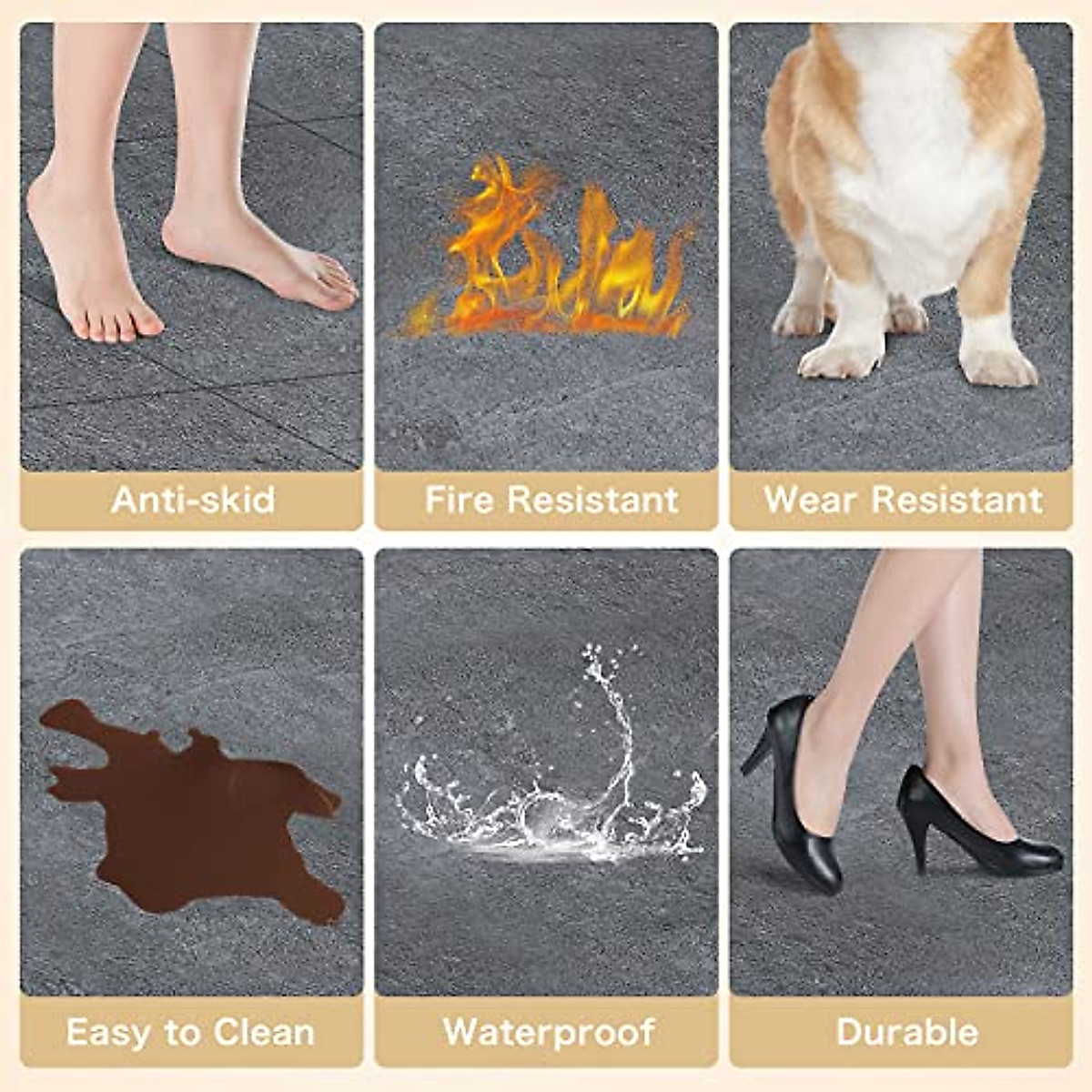 Surnuo 30 PCS 12 * 12 inch 1.5mm Thick Peel and Stick Vinyl Floor Tile, Self-Adhesive Tile Flooring for Bathroom, Livingroom, Kitchen and Renter's House Black Color