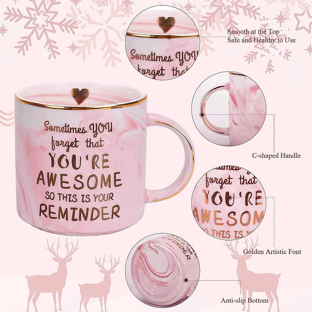 Mothers Day Mom Gifts from Daughter Son, 12 OZ Coffee Mug Valentines Day Mothers Day Mom Gifts Christmas Stocking Stuffers for Girlfriend Birthday Anniversary Grandma Friend Sister Gifts