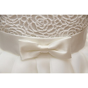 Coozy Toddler Baby Girl Dress Princess Christening Baptism Gowns Pageant Bow Formal Dresses (Ivory, 12M/12-15months)