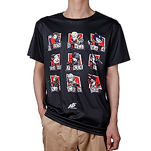 Persona 5 Shirt P5 Mens Womens Boys Girls Short SleeveT-Shirt (3XL) Black