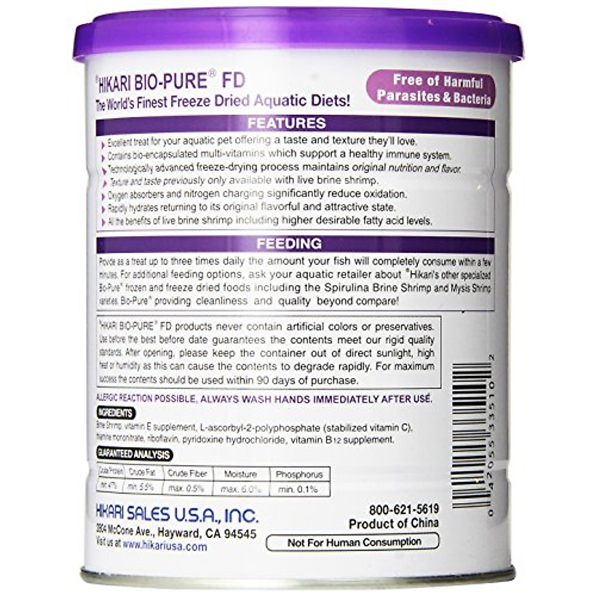 Hikari Bio-Pure Freeze Dried Brine Shrimp for Pets, 1.76-Ounce