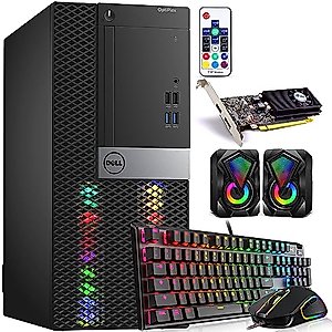 Dell RGB Gaming Tower Computer - Intel Core i7 6th Gen, NVIDIA GTX 1050 Ti 4GB GDDR5, 32GB DDR4 Ram, ITB SSD, Prebuilt Gaming Desktop PC with Built-in WiFi & RGB Set, Windows 10 Pro (Renewed)