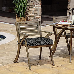 Arden Selections Modern Outdoor Seat Cushion 20 x 20, Black Global Stripe