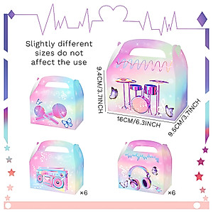 LaVenty 12 PCS Singer Theme Party Party Favor Boxes Singer Theme Birthday Party Supplies Treat Boxes Kids Candy Treat Bag for Birthday Wedding Bridal Shower