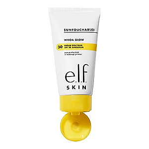 e.l.f. SKIN Suntouchable! Whoa Glow SPF 30, Lightweight Sunscreen & Makeup Primer For A Glowy Finish, Infused w/ Hyaluronic Acid, Vegan & Cruelty-Free