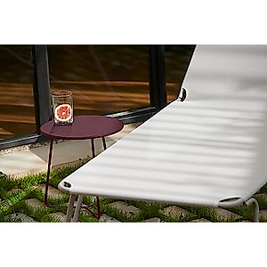 Fermob - Cocotte Occasional Table - Modern Steel Side Table for Playful Living Spaces - Lightweight & Moveable - H 13.5in - Acapulco Blue