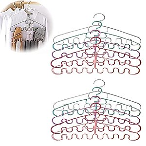 Wave Pattern Stackable Hanger, 5/10 Pack Multifunctional Magic Wave Pattern Plastic Hangers, Non Slip Stackable Space Saver (10Pcs)