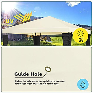 Tangkula Gazebo 10 x 10, Metal Frame Gazebo Canopy for Outdoor Patio Garden Backyard (Beige)