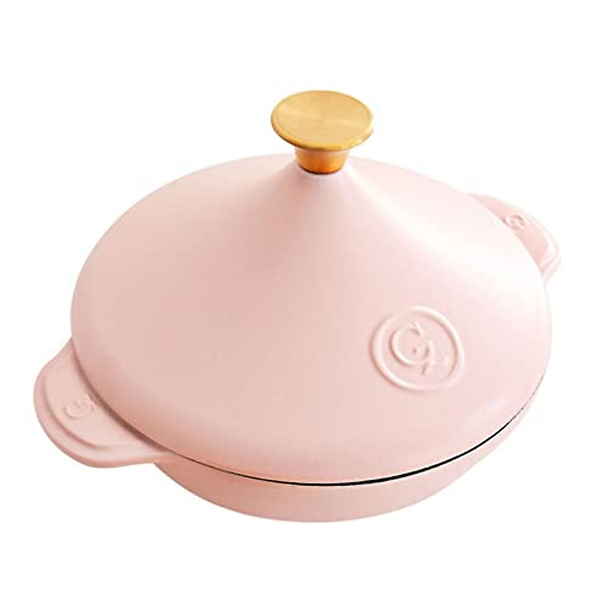 2.6L Moroccan Tagine, Enameled Cast Iron Cooking Pot, Tajine Pot with Cone-Shaped Closed Lid for Stew Casserole Slow Cooker Cookware (Matte Pink)