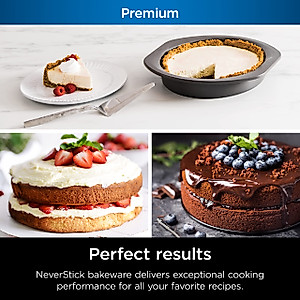 Ninja B30309 Foodi NeverStick Premium 9 inch Round Cake Pan, Nonstick, Oven Safe up to 500⁰F, Dishwasher Safe, Grey