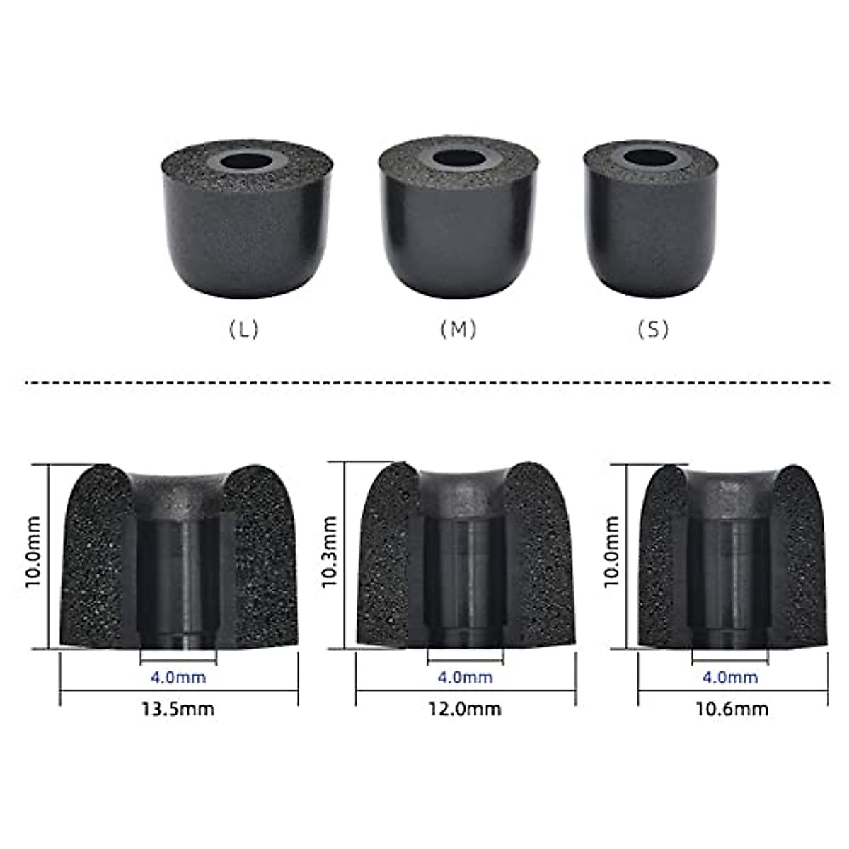 Zotech Replacement Memory Foam Earbud Tips for Beats Powerbeats Pro, Powerbeats, Flex Earphones (Black)