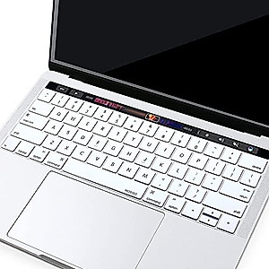MOSISO Keyboard Cover Compatible with MacBook Pro with Touch Bar 13 and 15 inch 2019 2018 2017 2016 (Model: A2159, A1989, A1990, A1706, A1707), Silicone Skin Protector, White