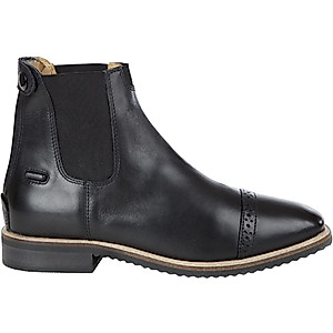 Huntley Equestrian Ladies Paddock Boot Premium European Leather With Classic Italian Burnish Finish YKK Zipper, Black, 10