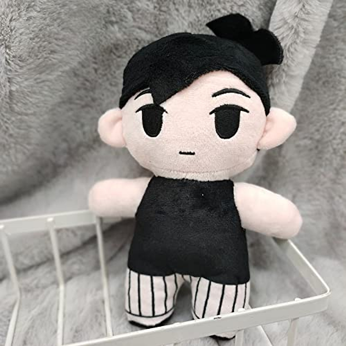 Omori Plush Toys, 9inch Omori Sunny Basil Kel Hero Aubrey Mari Characters Plushies, Game Figure Stuffed Pillow Cartoon Merch Prop for Gaming Fans (Black Omori B)