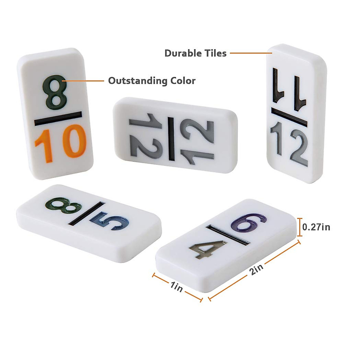 Homwom Mexican Train Dominoes with Numbers Double 12 Colored Numerical Dominoes Mexican Train Game Set 91 Tiles Dominoes with 9 Trains, Scoreboard, Octagon Shape Hub and Aluminum Case