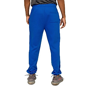 VICTORIOUS Men's Lightweight Fleece Drawstring Elastic Cuff Sweatpants FL78 - Royal Blue - Medium