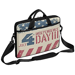 Vintage Usa Flag Laptop Computer Bag Waterproof Shoulder Messenger Bag 13-15 inch Durable Laptop Tote Bag with Shoulder Strap Handle Lightweight Crossbody Briefcase