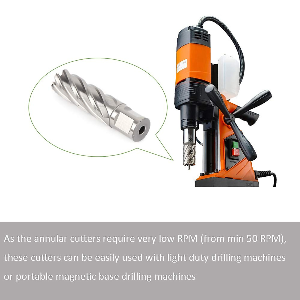 Muzerdo 13pcs Weldon Shank 2" Cutting Depth and Diameter Annular Cutter Set for Magnetic Drill Press HSS Standard Kit Two Flat