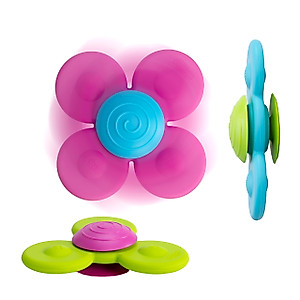 Fat Brain Toys Whirly Squigz - 3 Silicone Spinners for Toddlers & Kids, 10 mos+