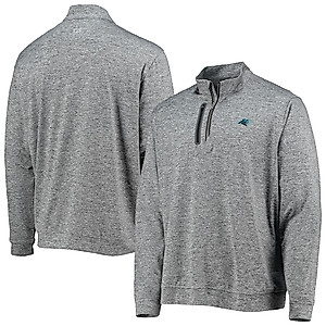 Cutter & Buck Men's Moisture Wicking Drytec Stealth Half Zip Pullover, Heather Gray, Large