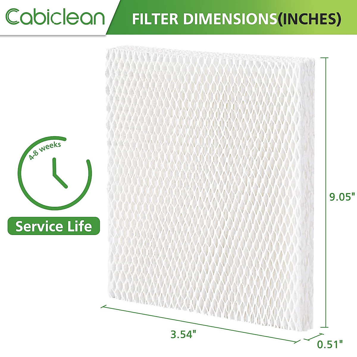 Cabiclean MD1-0034 Replacement Humidifier Wicks Filters Compatible with Vornado Evaporative Humidifier Model Evap40, Evap2, EV100, EV200, EVDC300, EVDC500, (4-Pack)