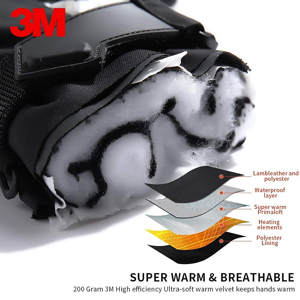 Venustas Heated Gloves for Men and Women, Rechargeable Heated Gloves and Winter Gloves ski Gloves Heat up to 7 Hours