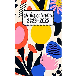 Pocket Calendar 2023-2025 For Purse: 2 Years and Half From July 2023 To December 2025 Monthly Planner | Floral Themed Cover | Appointment Calendar ... , Birthdays | Contact List | Password Keeper