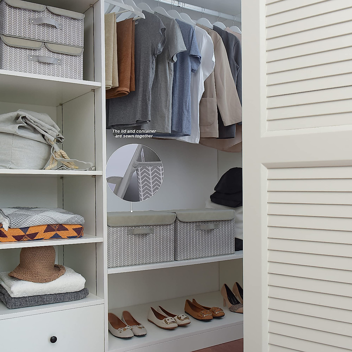 GRANNY SAYS Bundle of 2-Pack Hanging Organizer for Closet & 2-Pack Closet Storage Bins