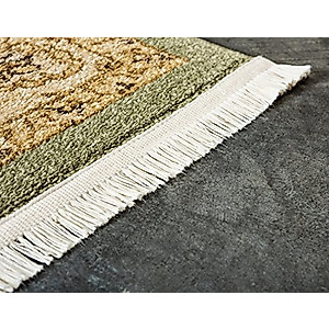 Unique Loom Edinburgh Collection Classic Oriental Traditional French Floral Country Inspired Design Area Rug, 5' 1" x 8' Rectangle, Light Green/Cream