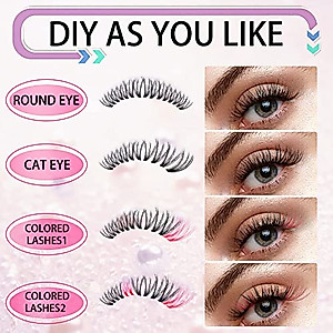 Individual Lashes DIY Eyelash Extension,160 Pcs Cluster Lashes zanlufly Mix colored lash Extension,8-16MM Mix Soft Lightweight Cluster Lashes for Home use