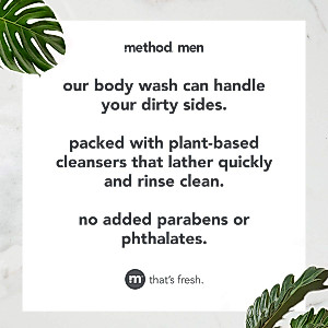 Method Men Body Wash, Glacier + Granite, Paraben and Phthalate Free, 18 FL Oz (Pack of 6)