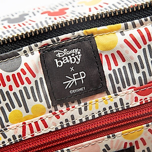 Freshly Picked Classic Mini II Diaper Bag Backpack, Wipeable Vegan Leather Diaper Bag Disney, 8 Pockets (Mickey Mania)