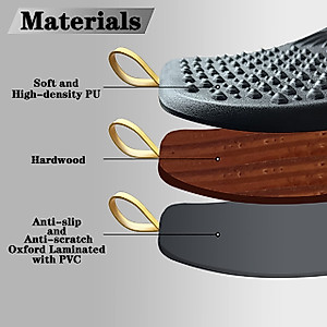 VWINDESK Standing Desk Anti Fatigue Mat Balance Board, Non-Slip Bottom Wooden Wobble Ergonomic Design, Foot Massage for Office Fitness Orange in Black, 24.6'' Large