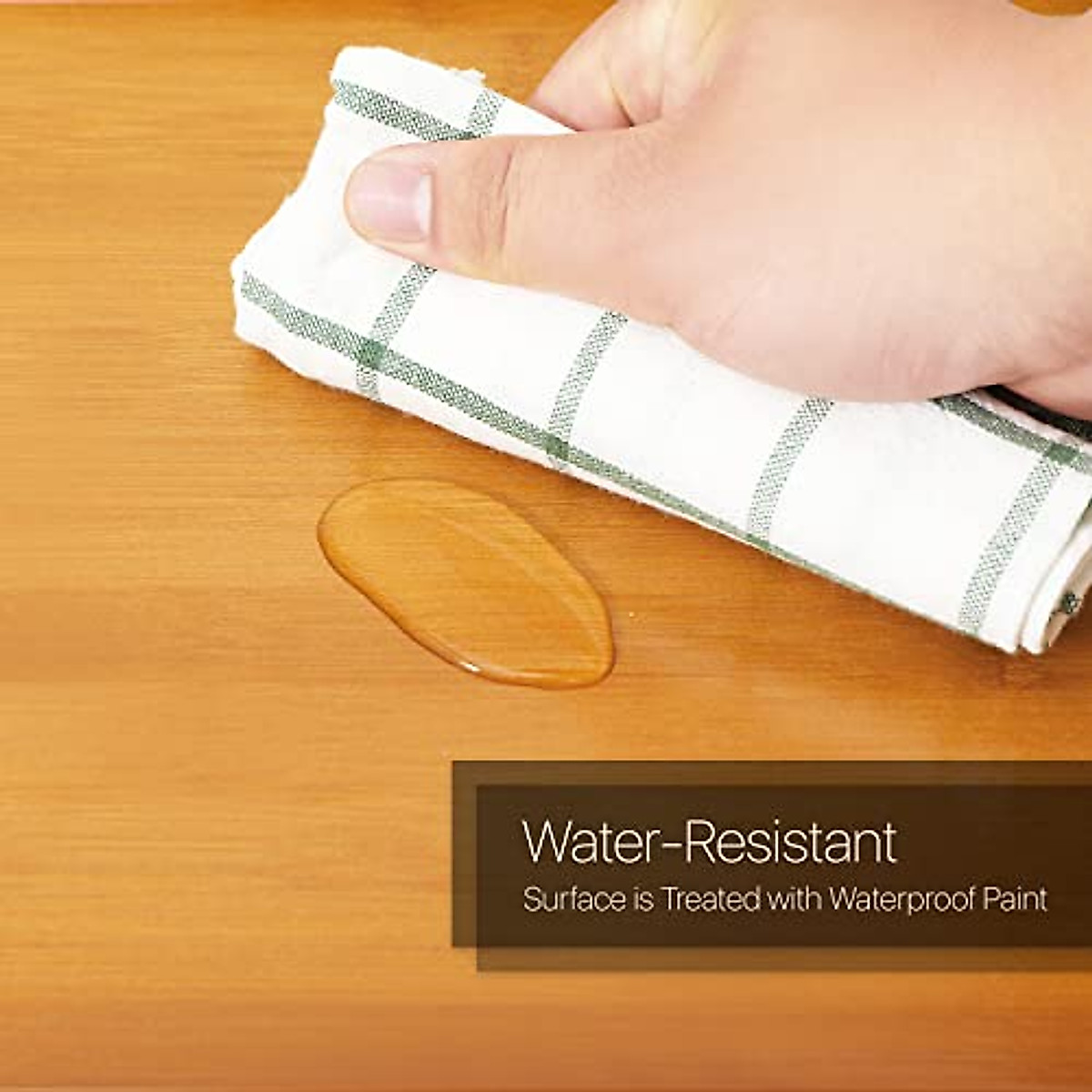 MoNiBloom Bamboo 3 Tier Narrow Bookshelf Freestanding Display Storage Shelves Cabinet Furniture for Bedroom Living Room Kitchen, Brown