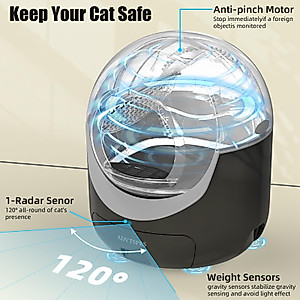 ADVTSPRS Self Cleaning Cat Litter Box, Automatic Cat Litter Box with APP Control&Odor Elimination, Anti-pinch Design for Multi-Cat Family