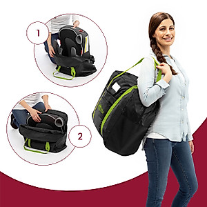 Kiddi Go Backless Booster Seat Travel Bag - Red | Water-Resistant 600D Nylon | Fits Most Backless Booster Seats | Easy to Carry with Luggage Handle | includes ID Card Slot.