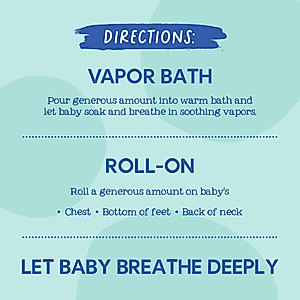 Oilogic Baby Bath Essentials - Stuffy Nose & Cough Bundle - Vapor Bath Relief and Roll-On Essential Oil Blend for Babies & Toddlers