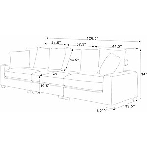 Oadeer Home Modular Sofas, Yellow