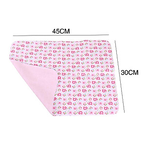 Kakalote Baby Changing Pad Portable Changing Mat Pink Elephant 30x45CM Travel Baby Changing Mat Waterproof Diaper Changing Pad Washable Reusable Breathable Mattress Pad for Newborn Infant Girls Boys