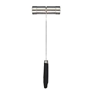 Jim Beam Stainless Steel Salt and Pepper Shaker with Long, Soft Grip Handles, Large, Silver