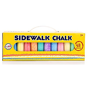 Jumbo Washable Sidewalk Chalk Set Non-Toxic Jumbo Chalk for, Painting on Chalkboard, Playground, Blackboard, and Outdoor Art Play (48)