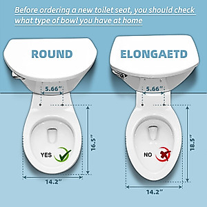 Toilet seat with toddler seat built in, Potty training toilet seat, Magnetic kids toilet seat, Fits both adult and child, Slow-Close, Toddler toilet seat attachment, ROUND, White(16.5”)