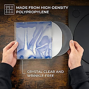 BIG FUDGE 25x Vinyl Record Outer Sleeves 12" LP | Durable & Wrinkle-Free | Crystal Clear & Made from High-Density Polypropylene | 3 mil Thick, 12.75” x 12.75” | Fits Most Gatefolds and Double LPs